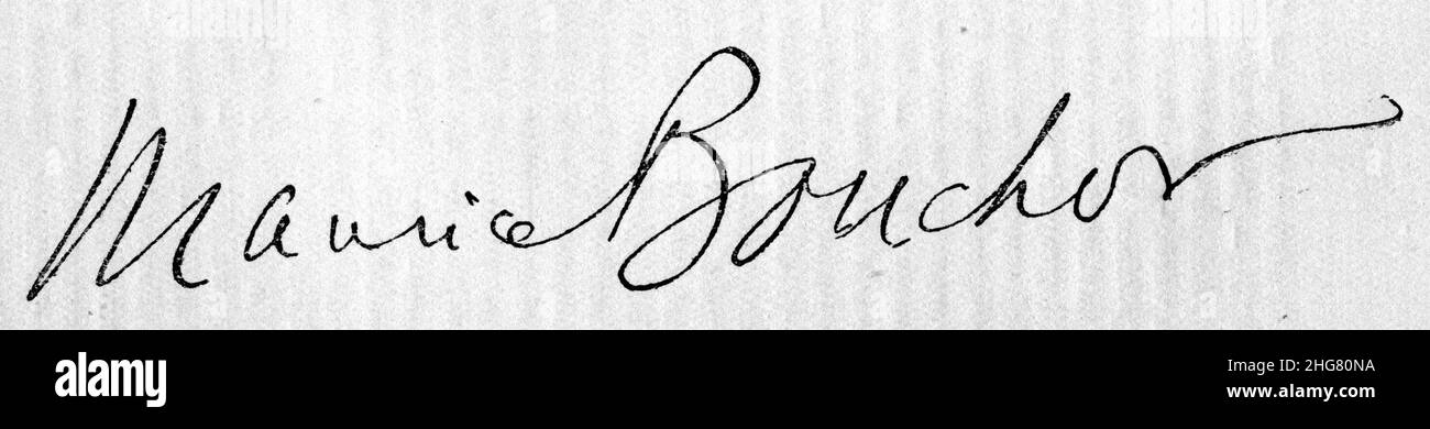 Signature Maurice Bouchor Stock Photo - Alamy