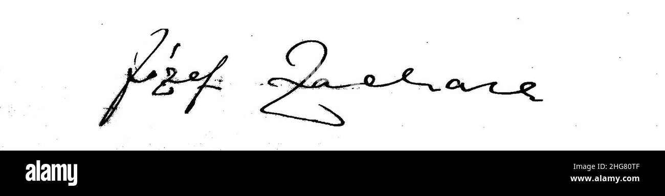 Signature of Józef Zachara (1913-14 Stock Photo - Alamy