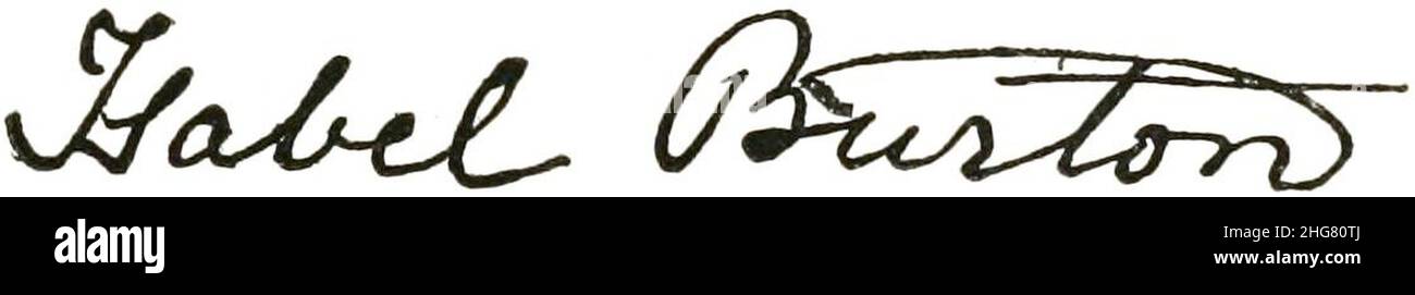 Signature of Isabel Burton Stock Photo - Alamy