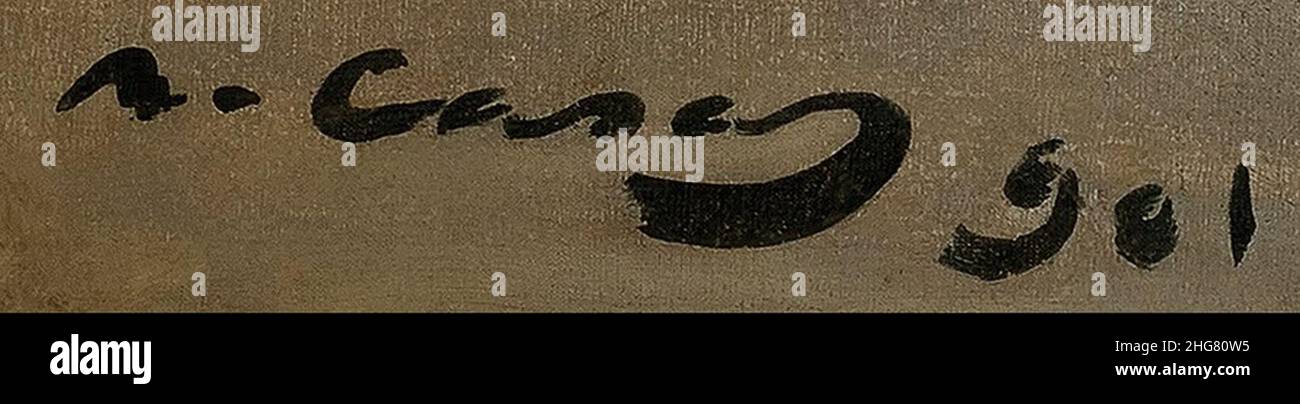 Signature of Ramon Casas (c. 1901) from Ramon Casas and Pere Romeu in ...