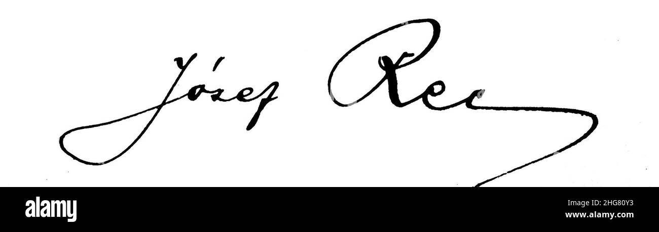 Signature of Józef Rec (1913-14 Stock Photo - Alamy