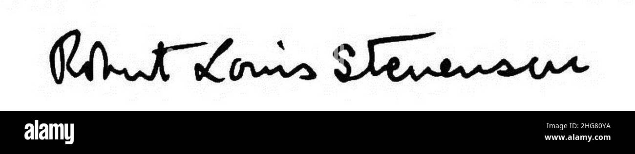 Signature of Robert Louis Stevenson Stock Photo - Alamy