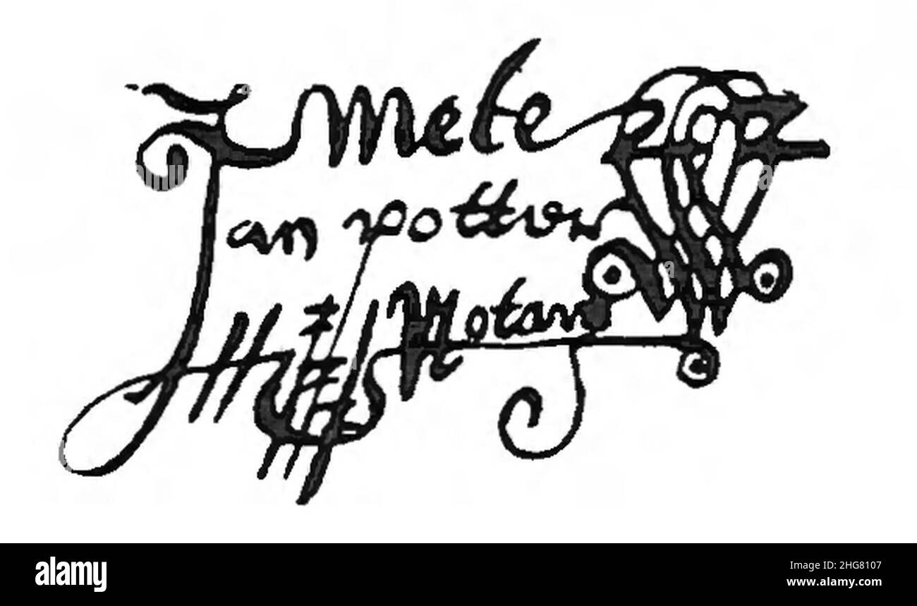 Signature of Jan Jansz Potter Stock Photo - Alamy