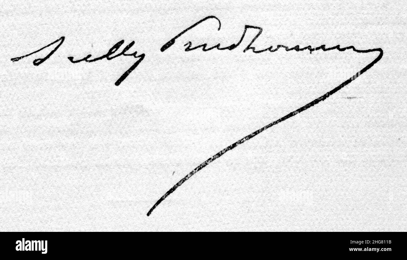 Signature Sully Prudhomme Stock Photo - Alamy