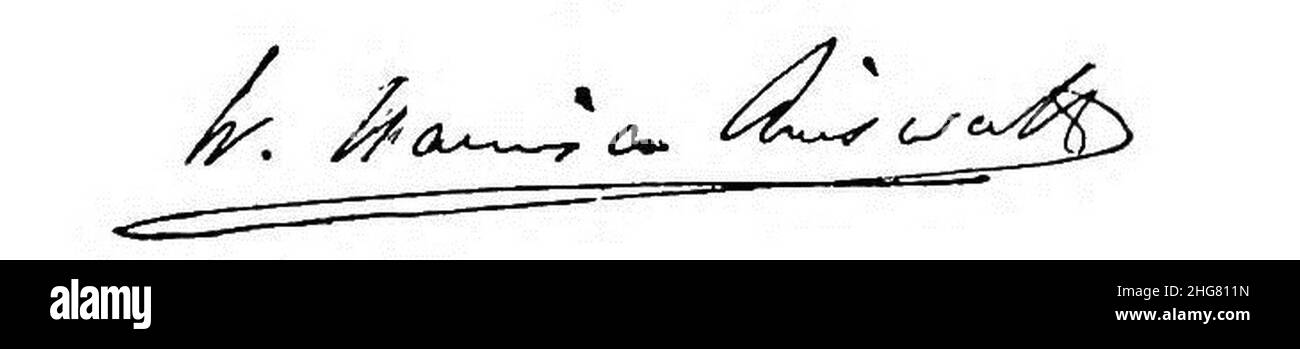 Signature of William Harrison Ainsworth Stock Photo - Alamy