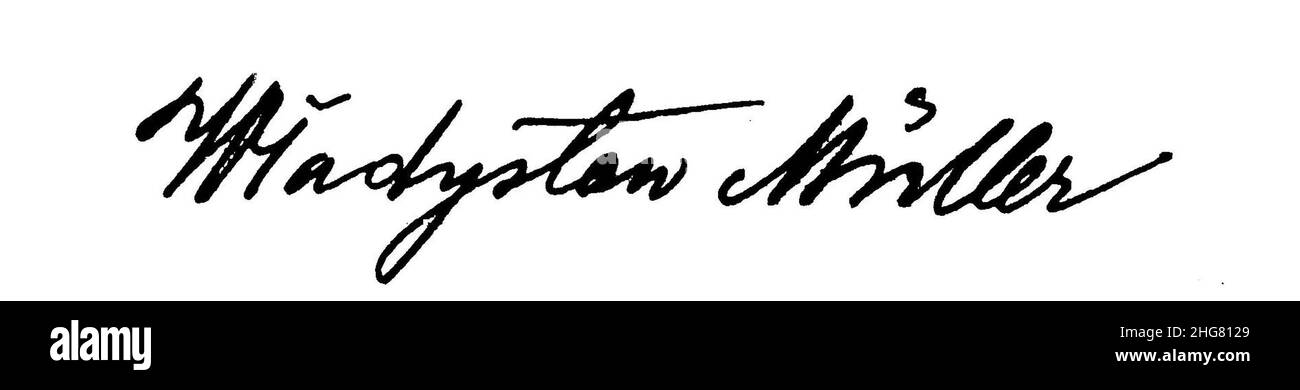 Signature of Władysław Müller (1916-17 Stock Photo - Alamy