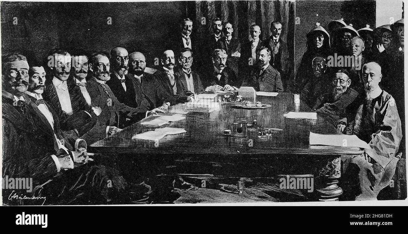Signing of the Boxer Protocol 7 September 1901 Stock Photo - Alamy