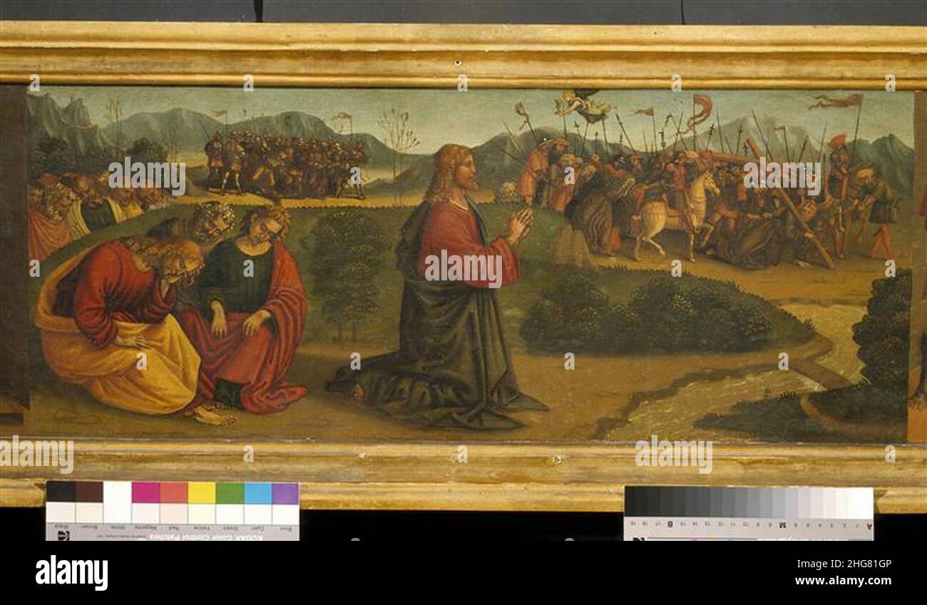 Signorelli - Panel of predella with Jesus at Prayer, Taking of Christ ...