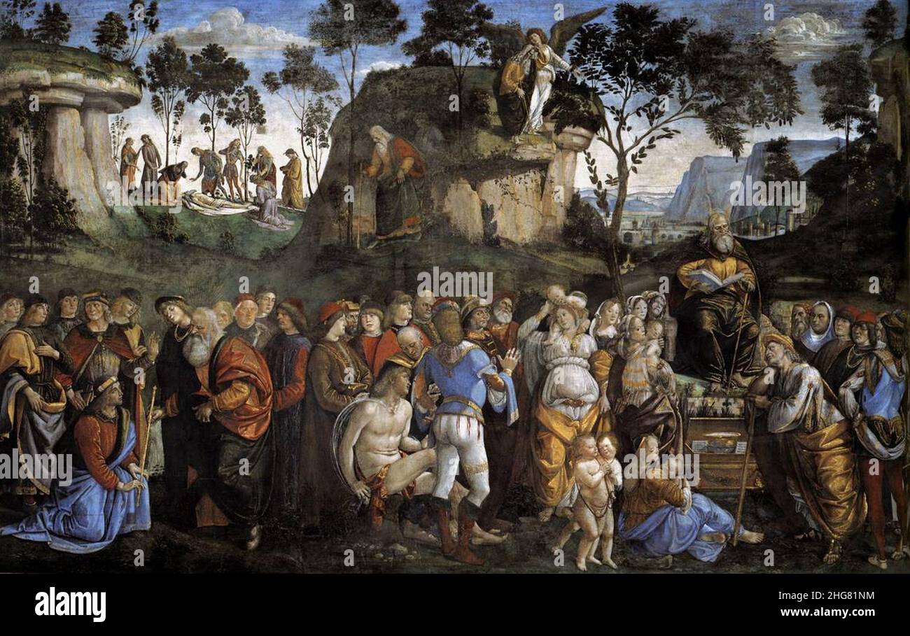 Signorelli The Testament and Death of Moses Stock Photo - Alamy