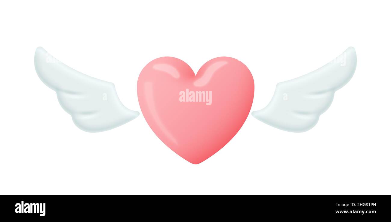 Pink Heart With Wings