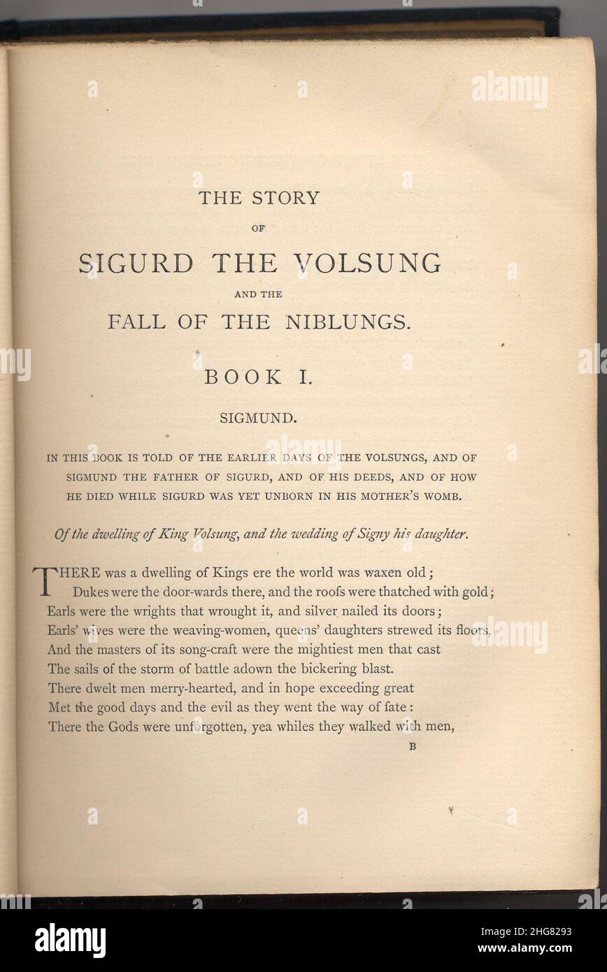 Sigurd the Volsung by William Morris page 1 Stock Photo - Alamy