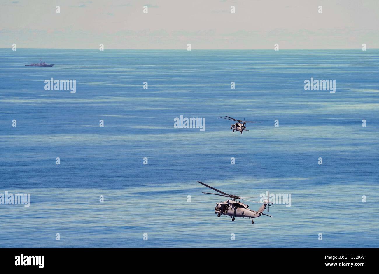 Sikorsky MH-60S Seahawks of HSC-23 and HSC-25 attack USS Ford (FFG-54 ...