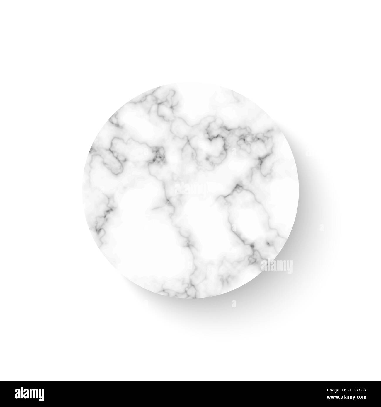 Black and white marble pattern, minimalist card with circle frame ...