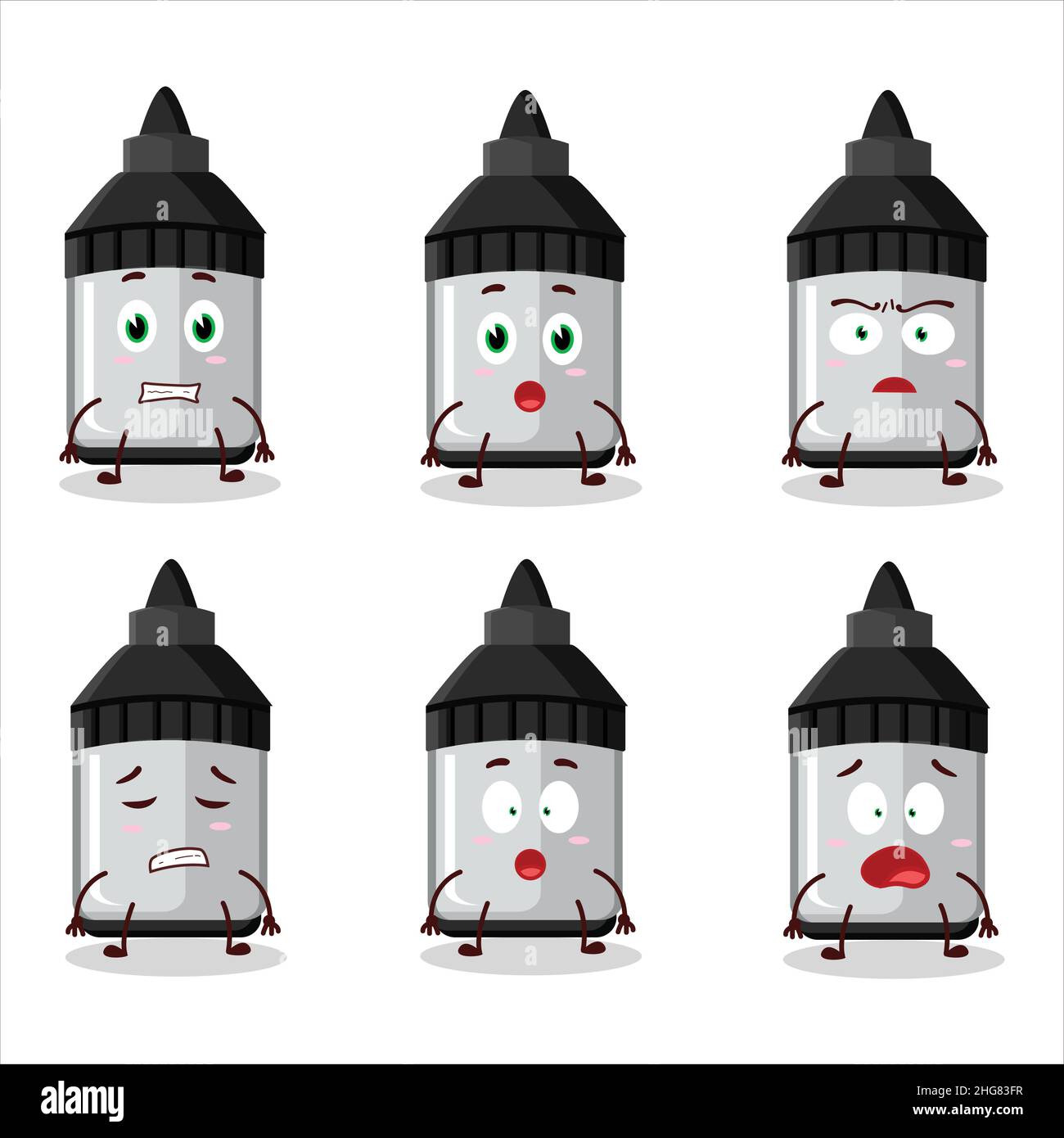 Character cartoon of whiteboard marker with scared expression. Vector ...
