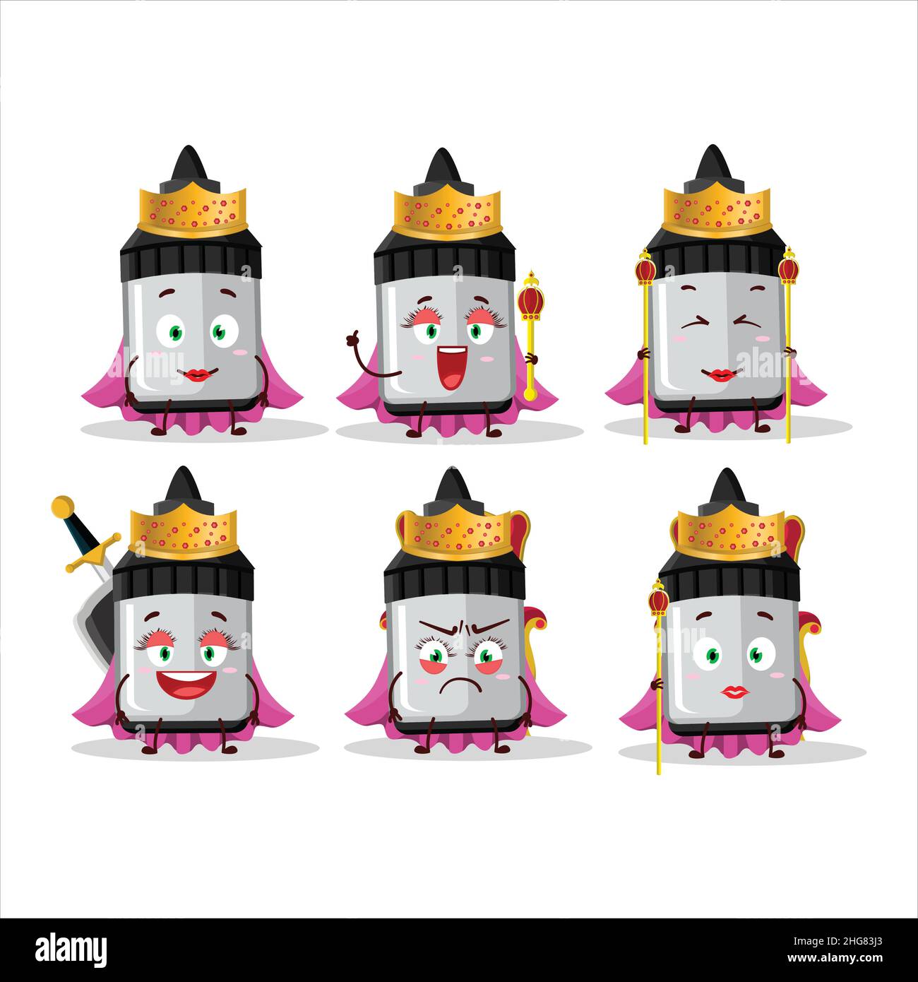 Queen and her magic clothes cartoon of whiteboard marker wearing tiara ...