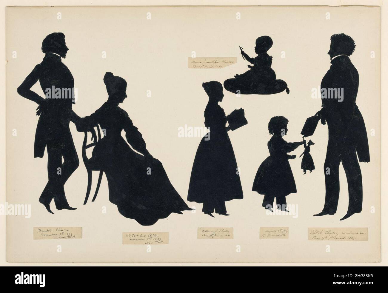 Silhouette, Clinton Family, 1839 Stock Photo - Alamy