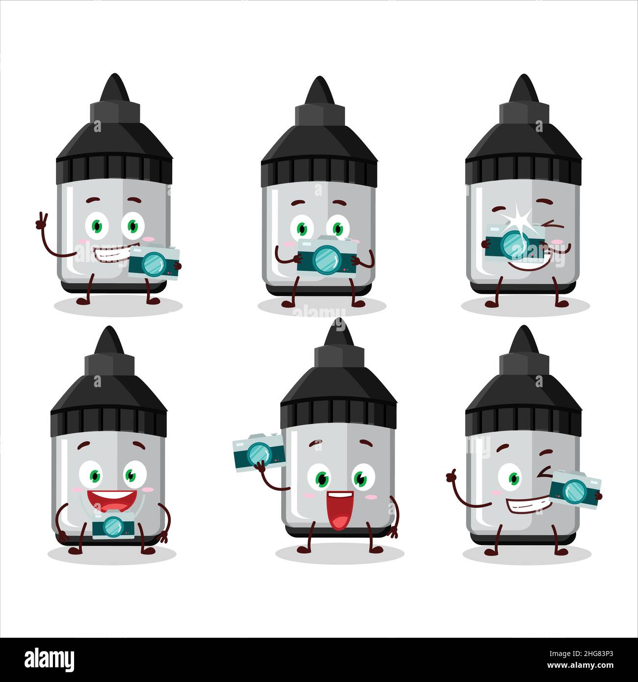 Photographer profession emoticon with whiteboard marker cartoon ...