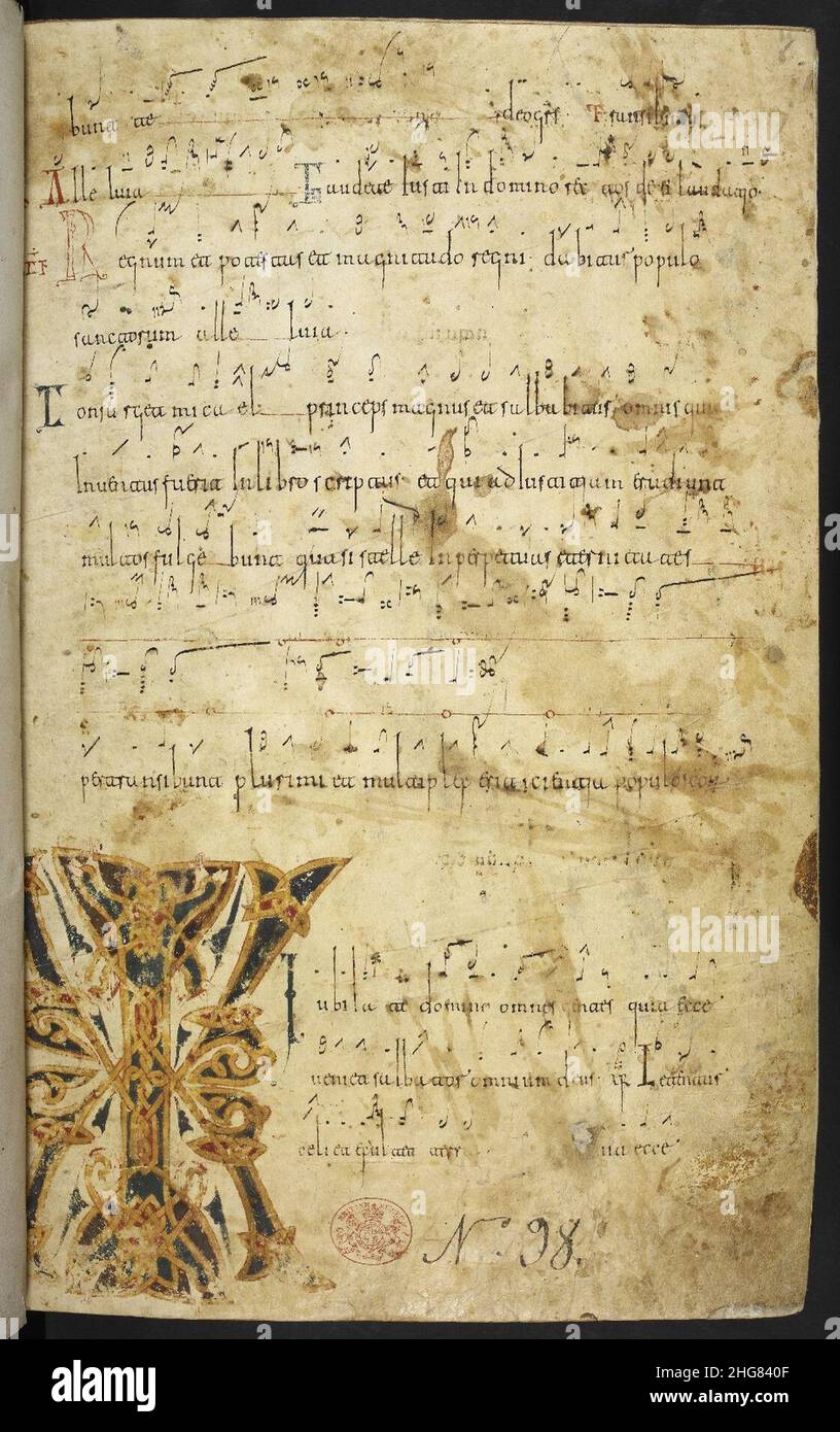 Silos Apocalypse - BL Add MS 11695 f. 001 - VR initials Stock Photo - Alamy