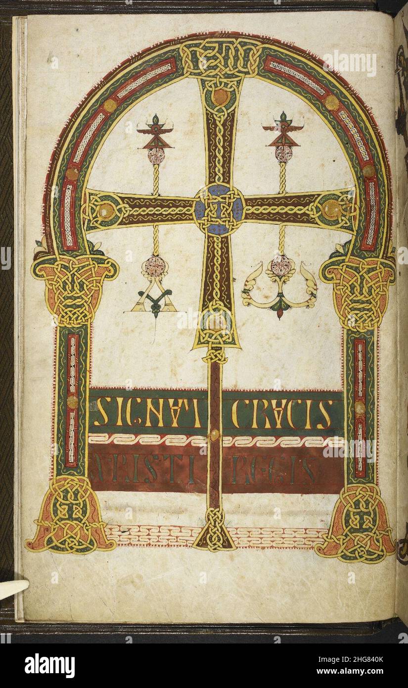 Silos Apocalypse - BL Add MS 11695 f. 003v - Oviedo cross Stock Photo ...