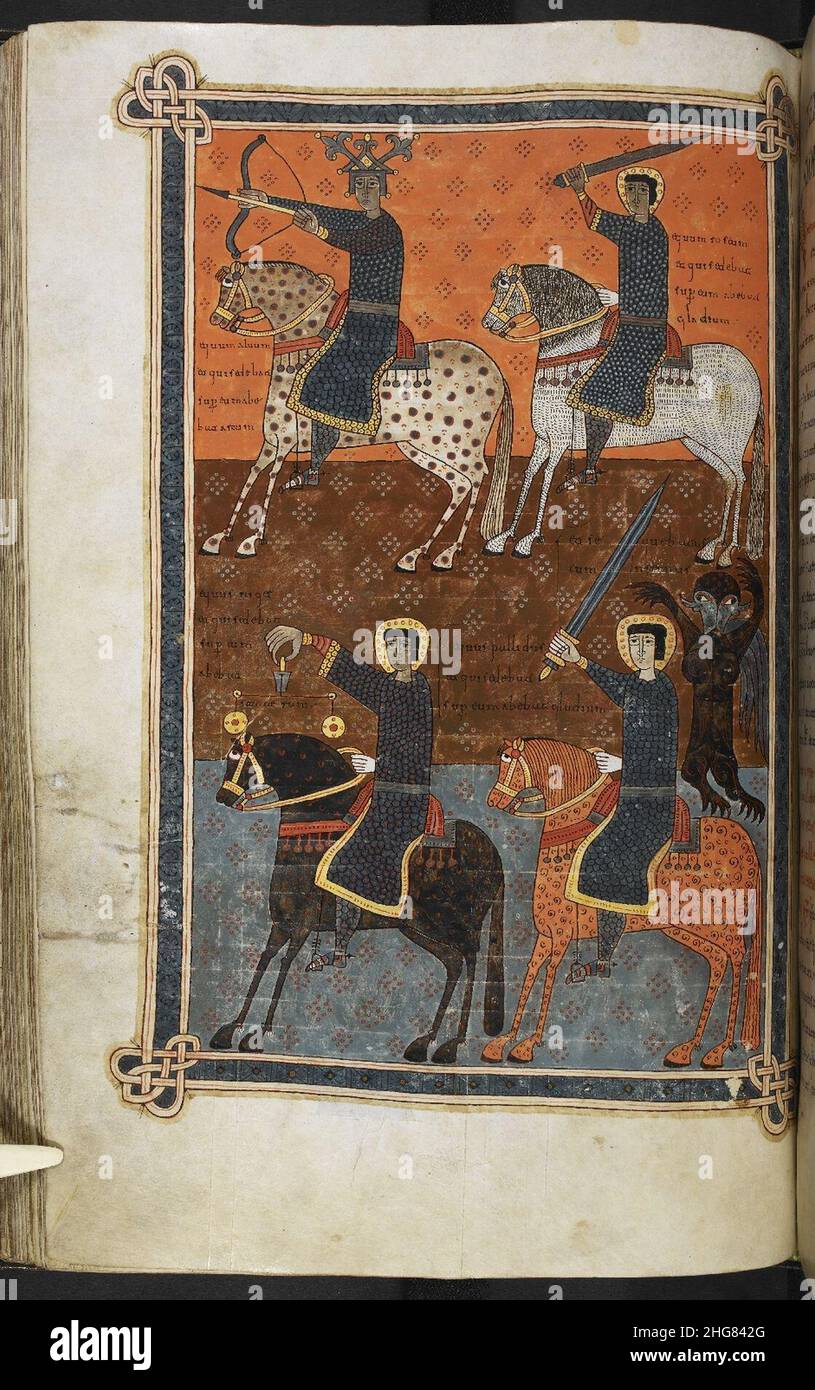 Silos Apocalypse - BL Add MS 11695 f. 102v - Four Horsemen of the ...