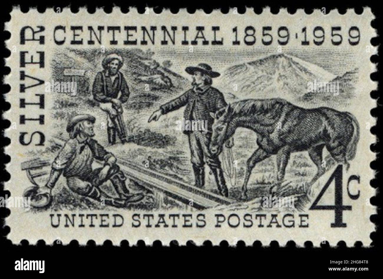Silver centennial 1959 U.S. stamp.1 Stock Photo - Alamy