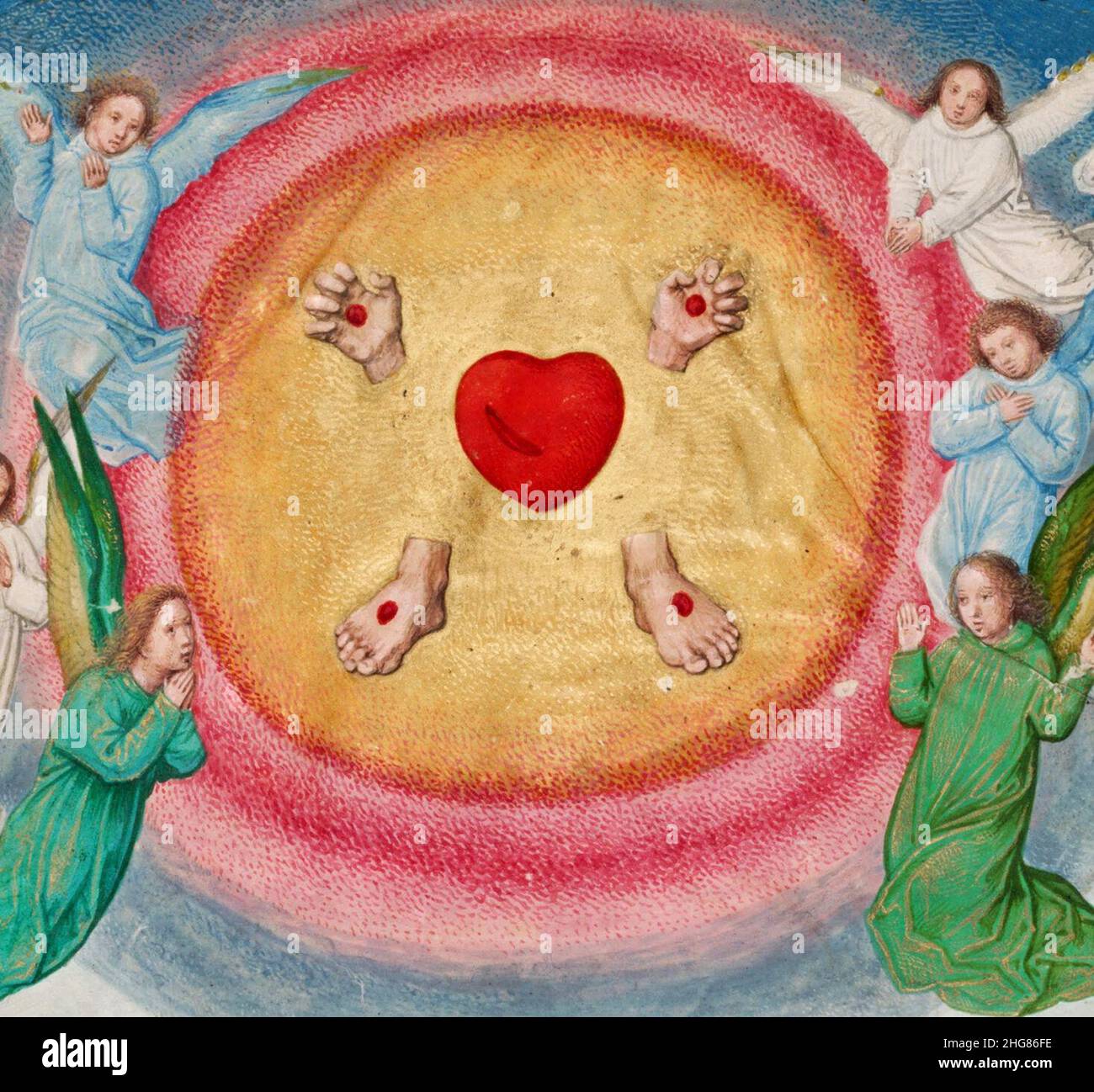 Simon Bening (Flemish - The Worship of the Five Wounds Stock Photo - Alamy