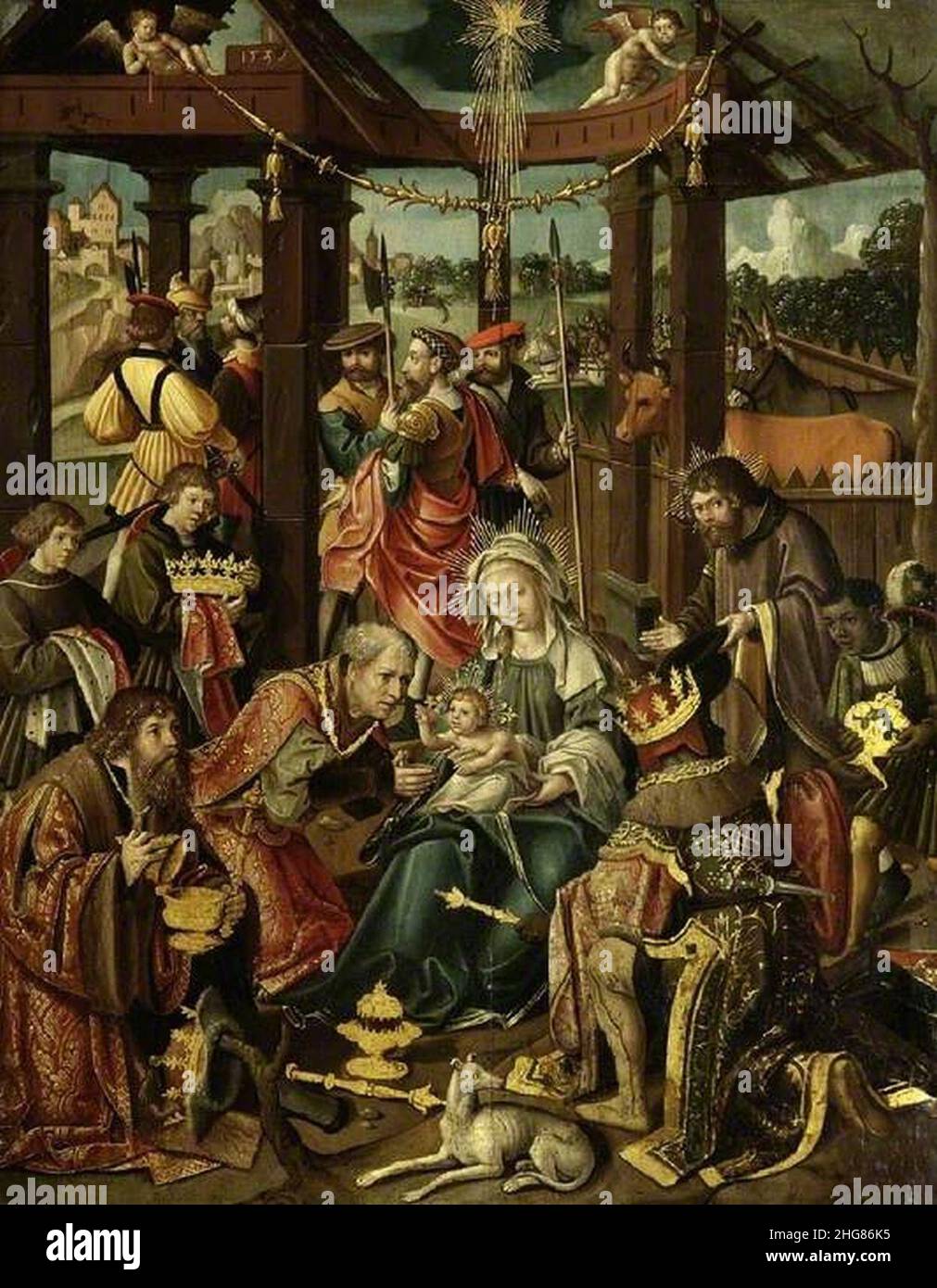 Simon Claesz. van Waterlant (d.1556) - Adoration of the Kings Stock ...