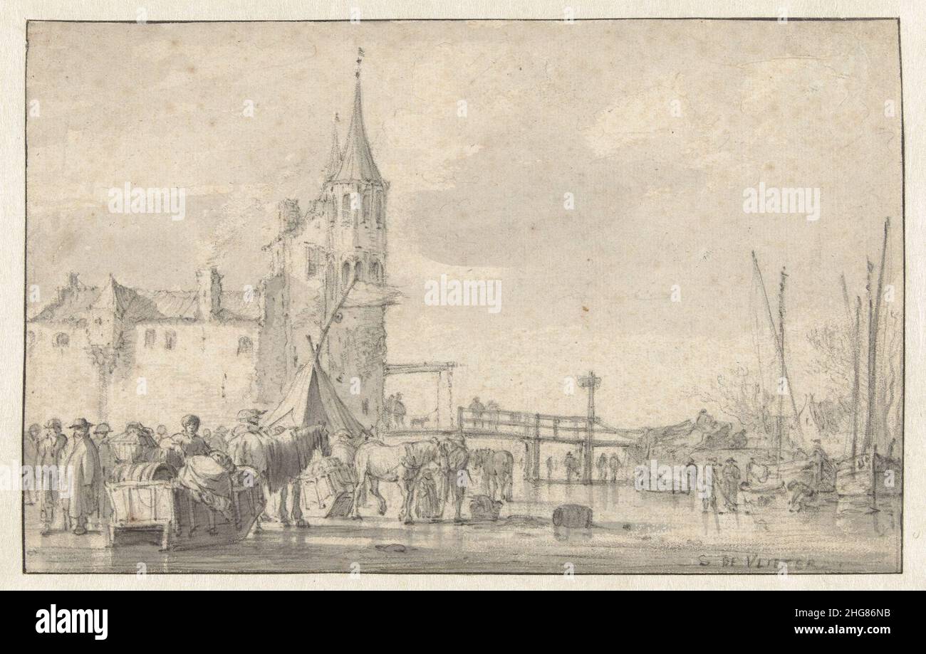 Simon de Vlieger - The Northwest Side of the Rotterdam Gate at Delft in ...