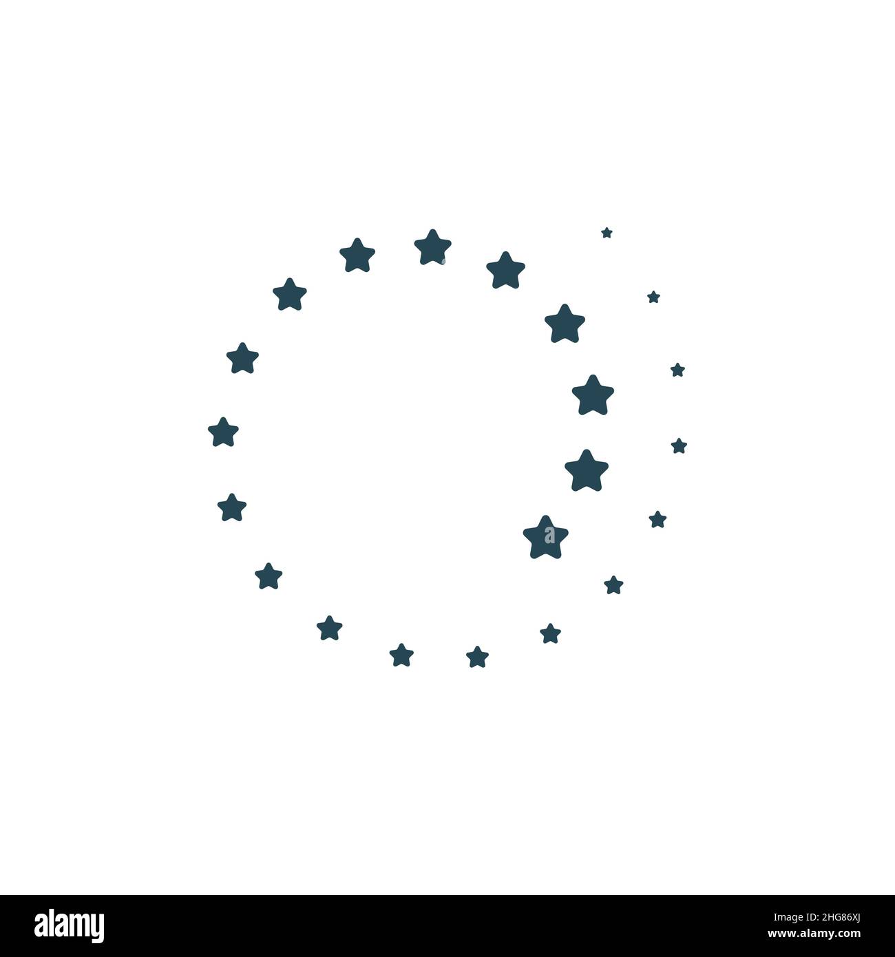 Halftone circles of stars, twisted spiral. Design elements. Vector ...
