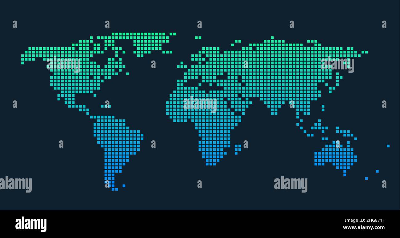 World map of squares. Simple flat vector illustration. Stock vector ...
