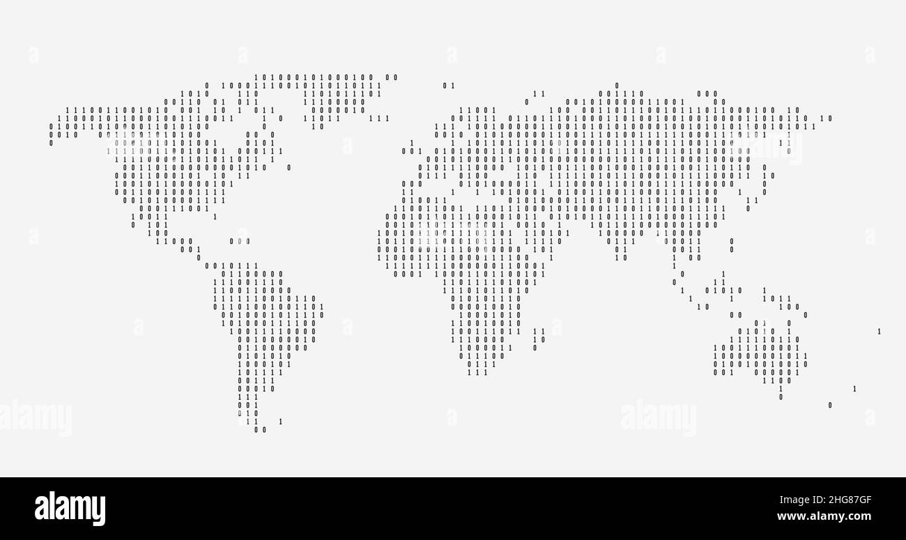 World map consist of binary code. Vector background for your presentation, poster, website Stock ...
