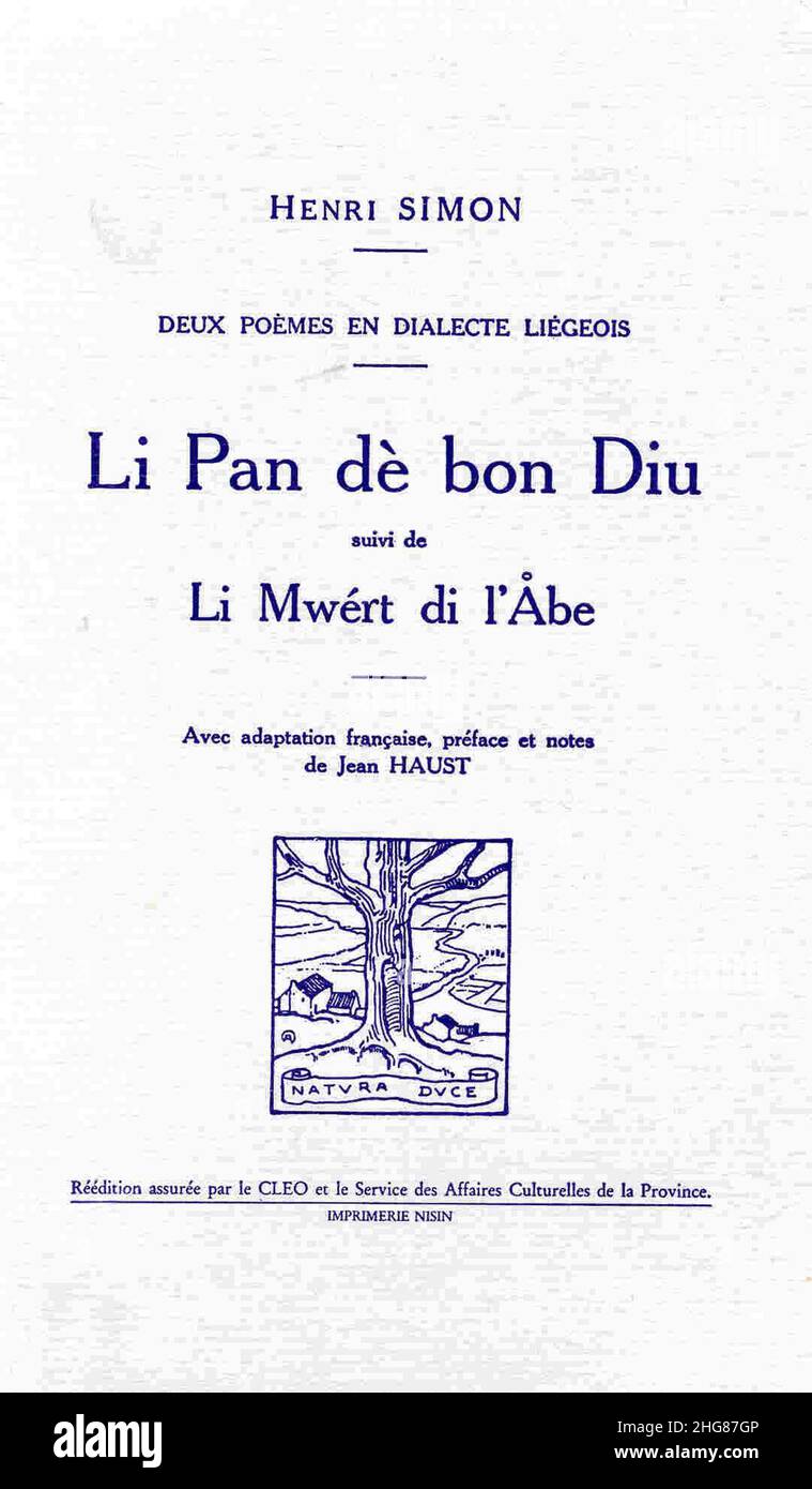 Simon Hinri pan Bon Diu replaidaedje 1991 Stock Photo - Alamy