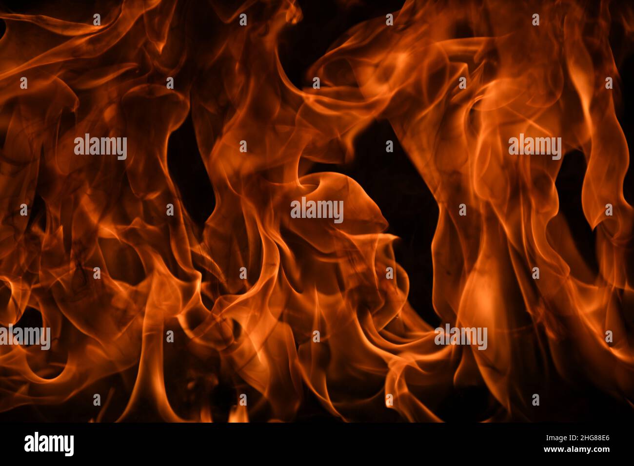 Texture of fire on a black background. Abstract fire flame background ...