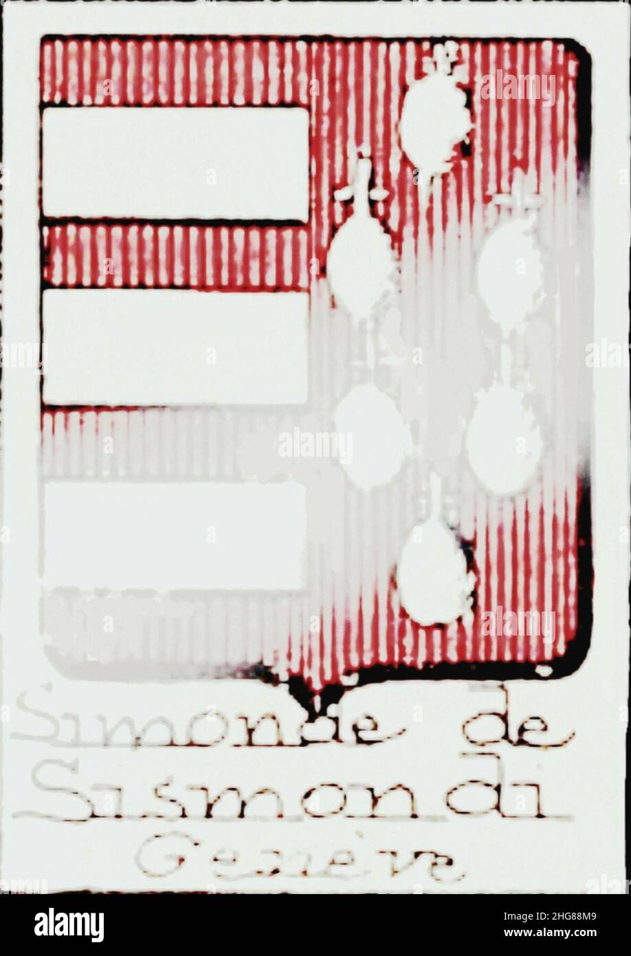 Simonde de Sismondi-Wappen Stock Photo - Alamy