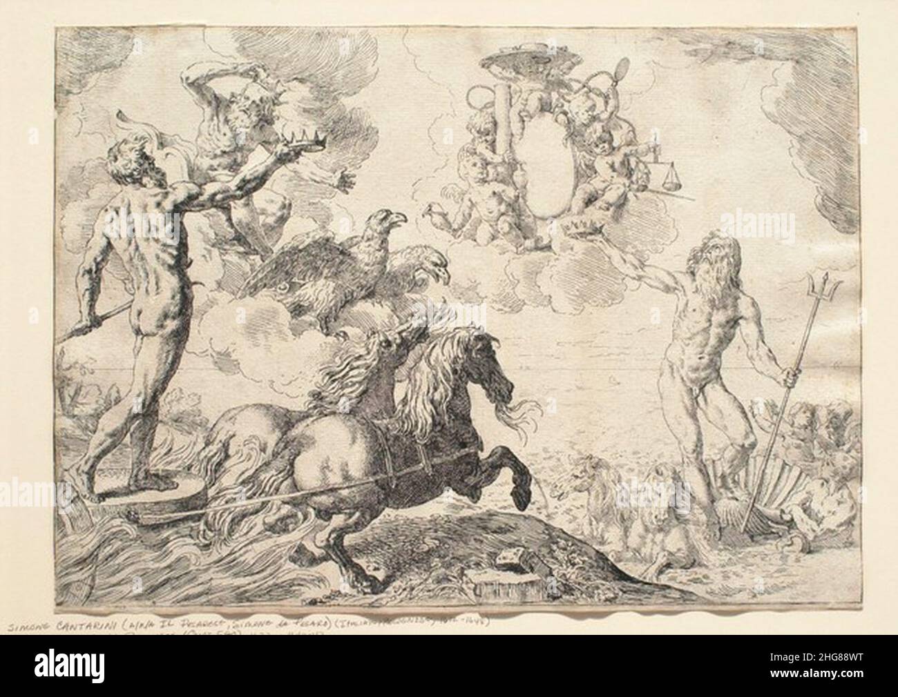 Simone Cantarini - Homage to Scipione Borghese (Quos Ego Stock Photo ...