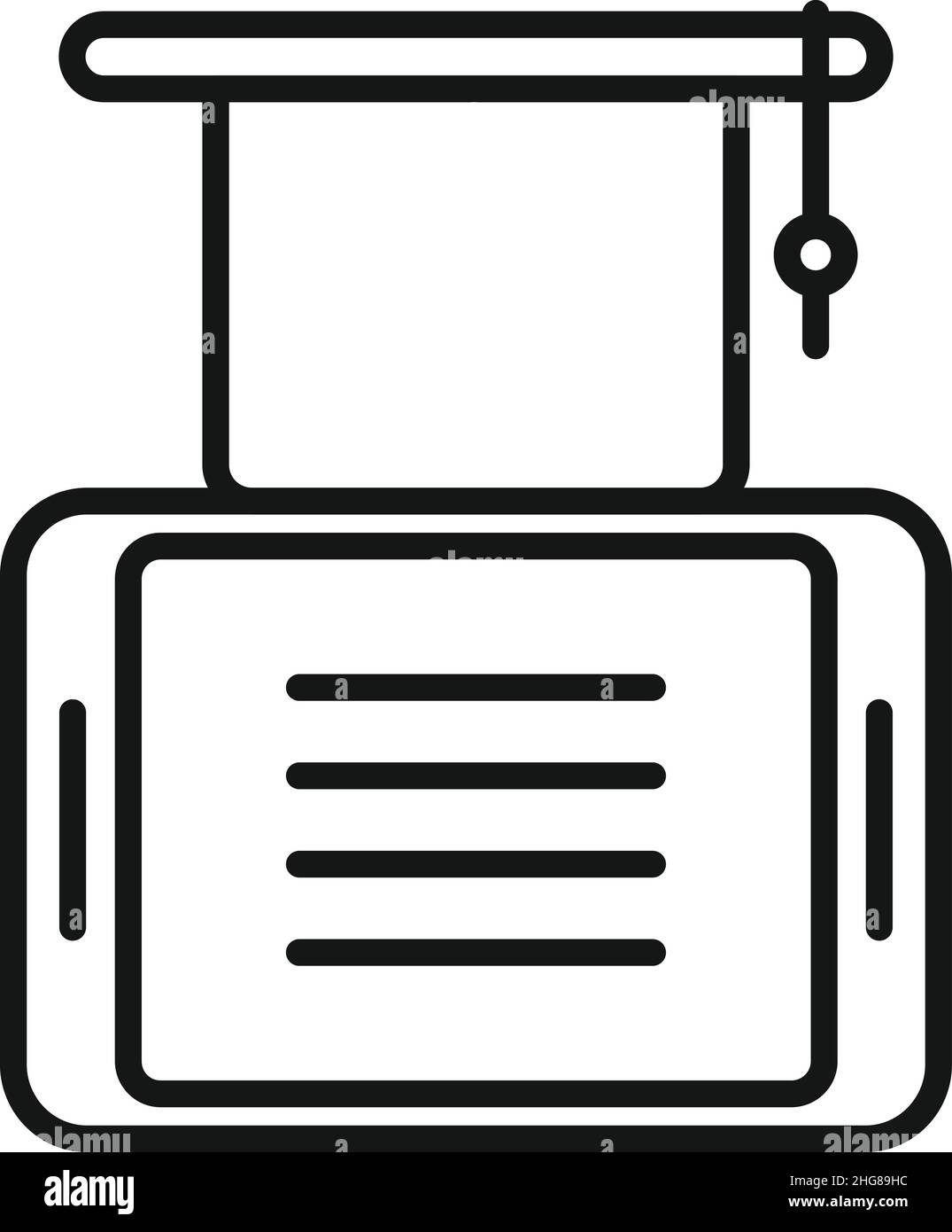 Online graduation icon outline vector. Home video. Learning school ...