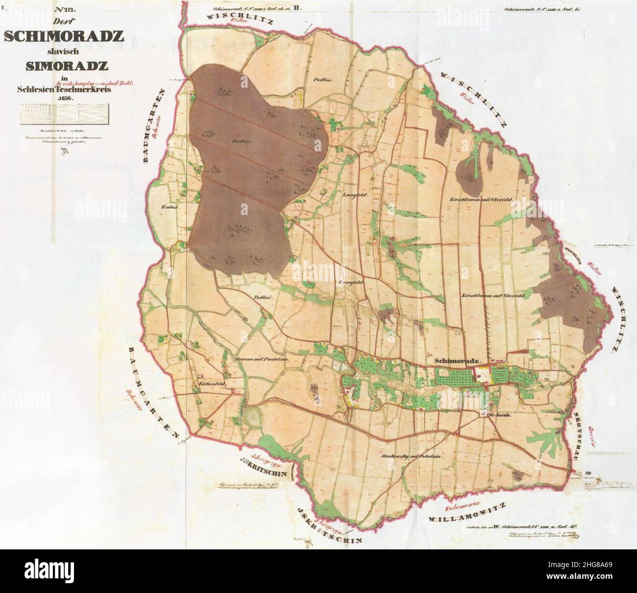 Simoradz Mapa Katastralna 1836 Stock Photo - Alamy