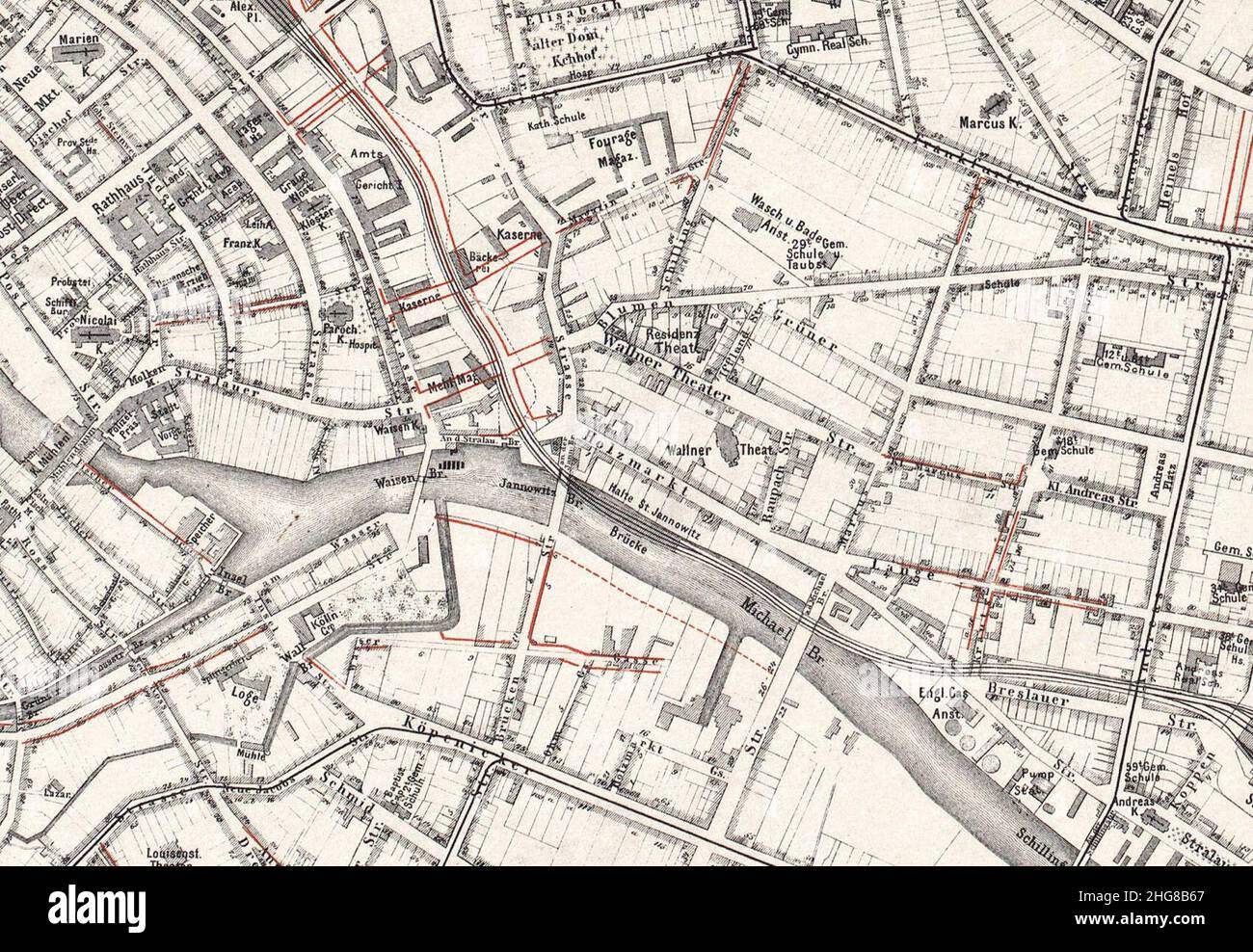 Sineck Situations-Plan von Berlin 1882 (Wallnertheater Stock Photo - Alamy