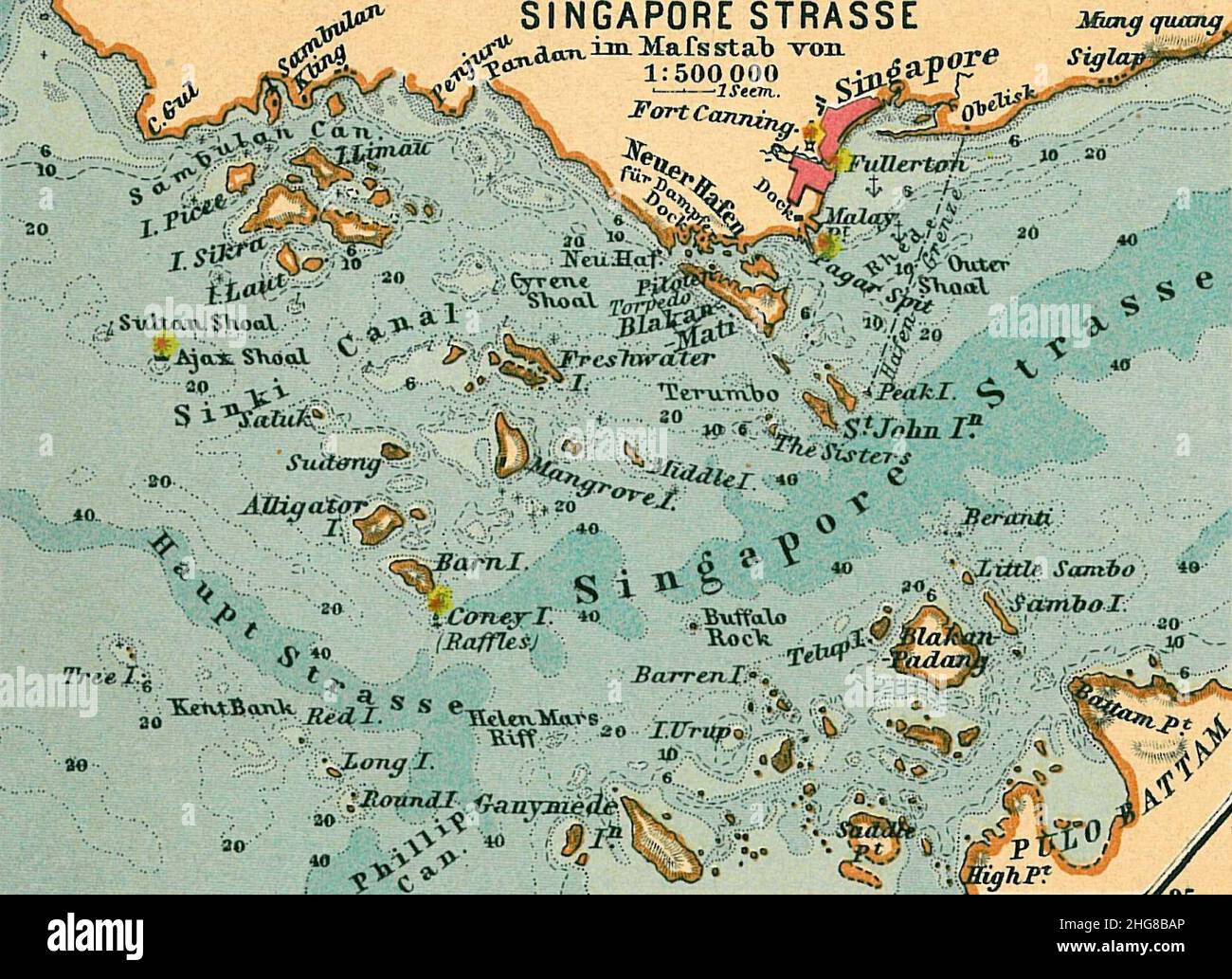 Singapore strait map hi-res stock photography and images - Alamy