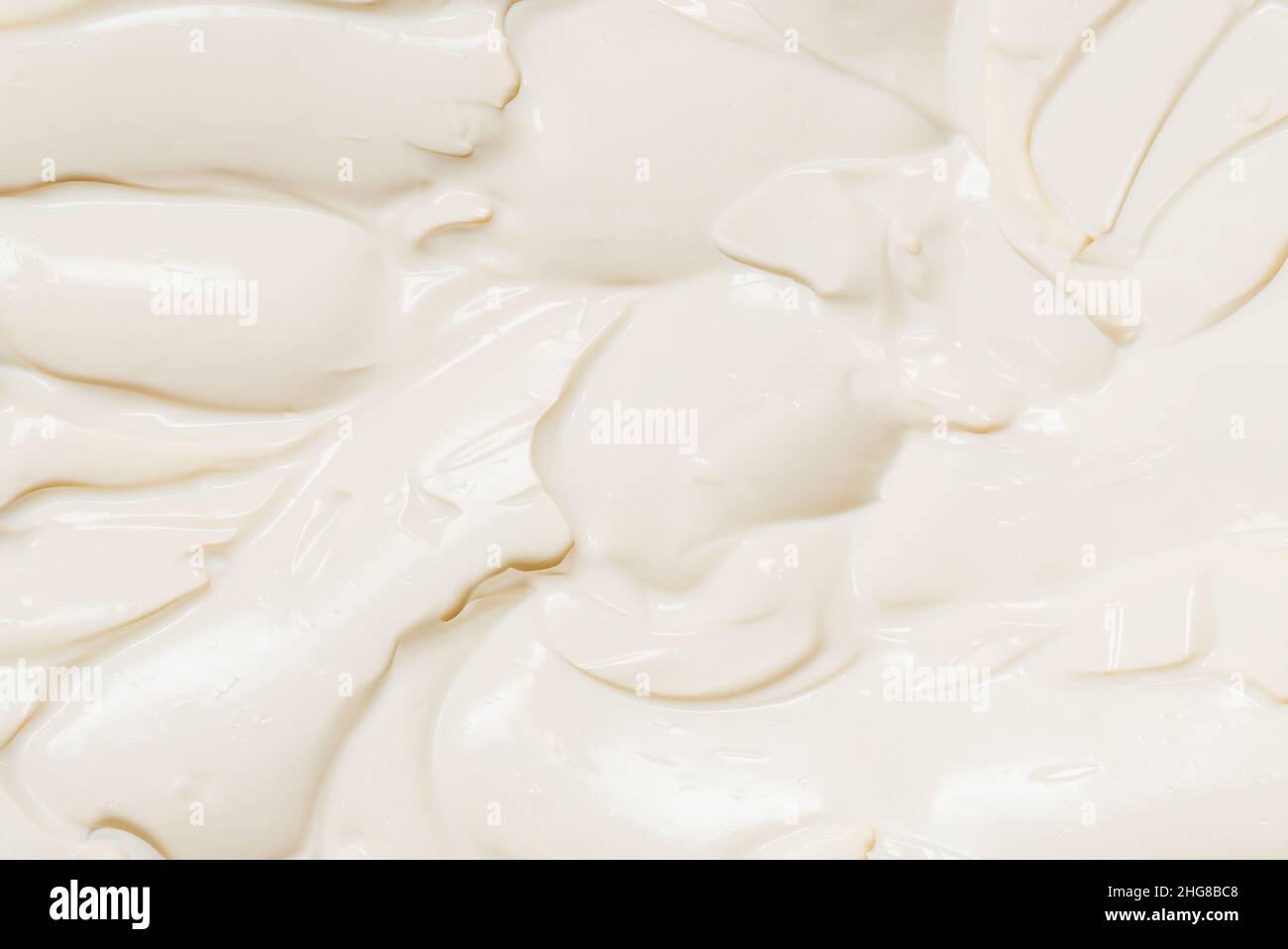 White whipped cream texture. Top view Stock Photo - Alamy