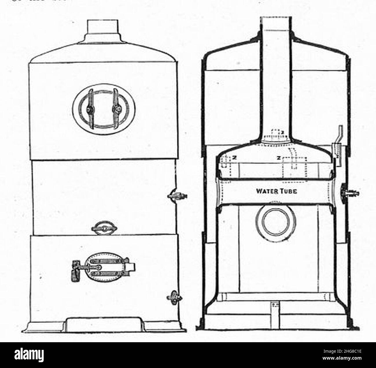 Single flue vertical boiler (Heat Engines, 1913 Stock Photo - Alamy
