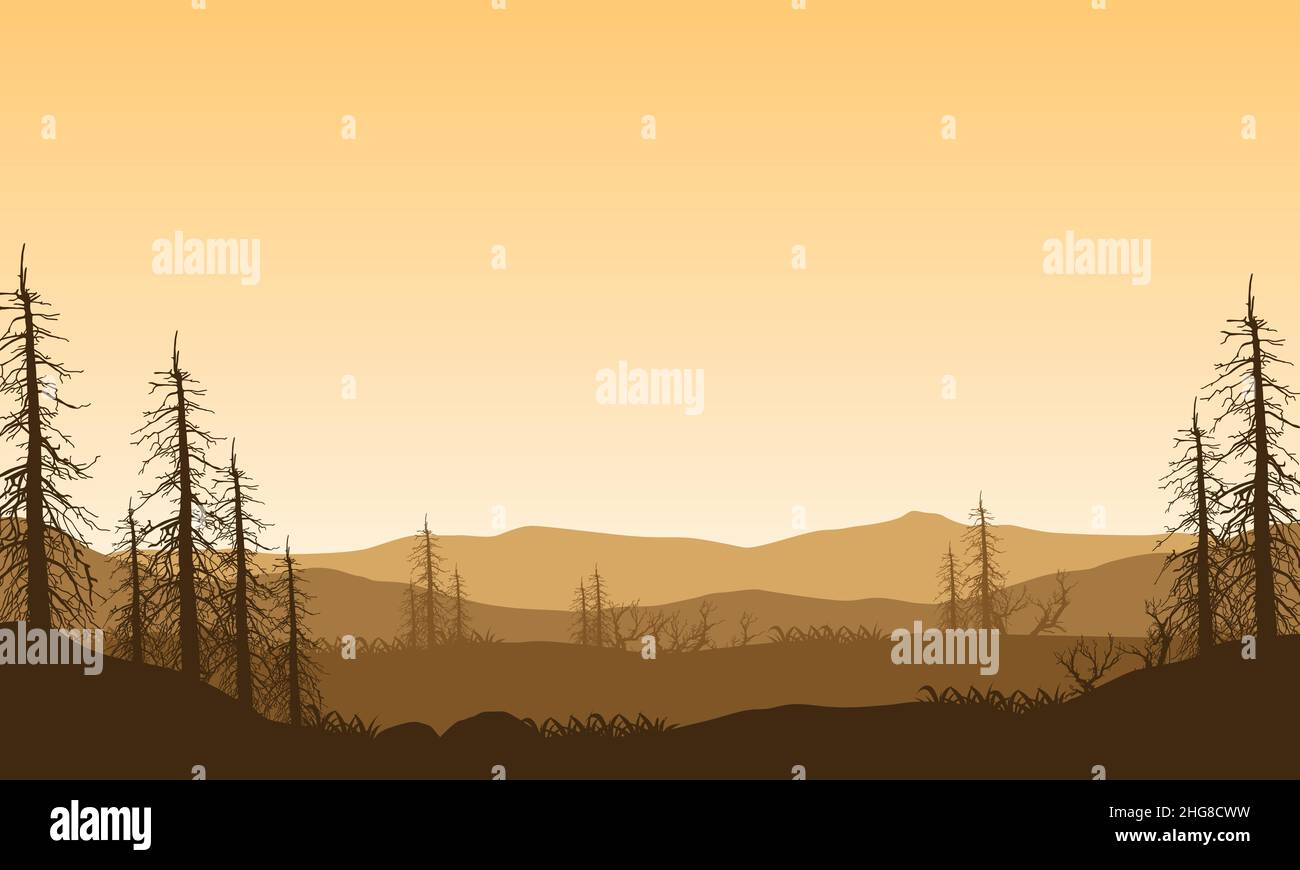 Forest long pine trees Stock Vector Images - Alamy