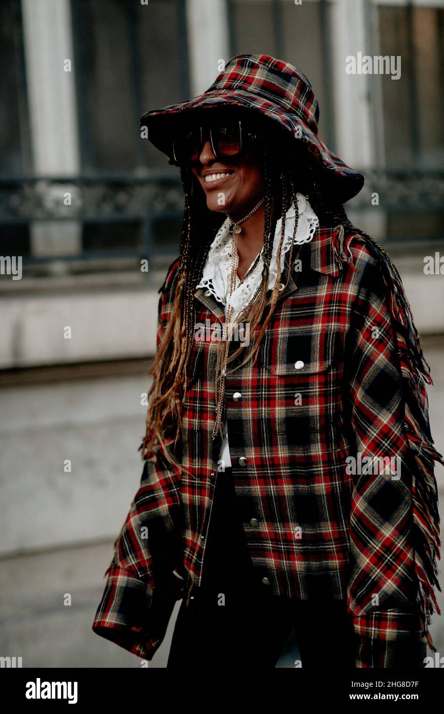 Paris, France, January 18th, 2022. Street style, Winta Ghebre arriving ...