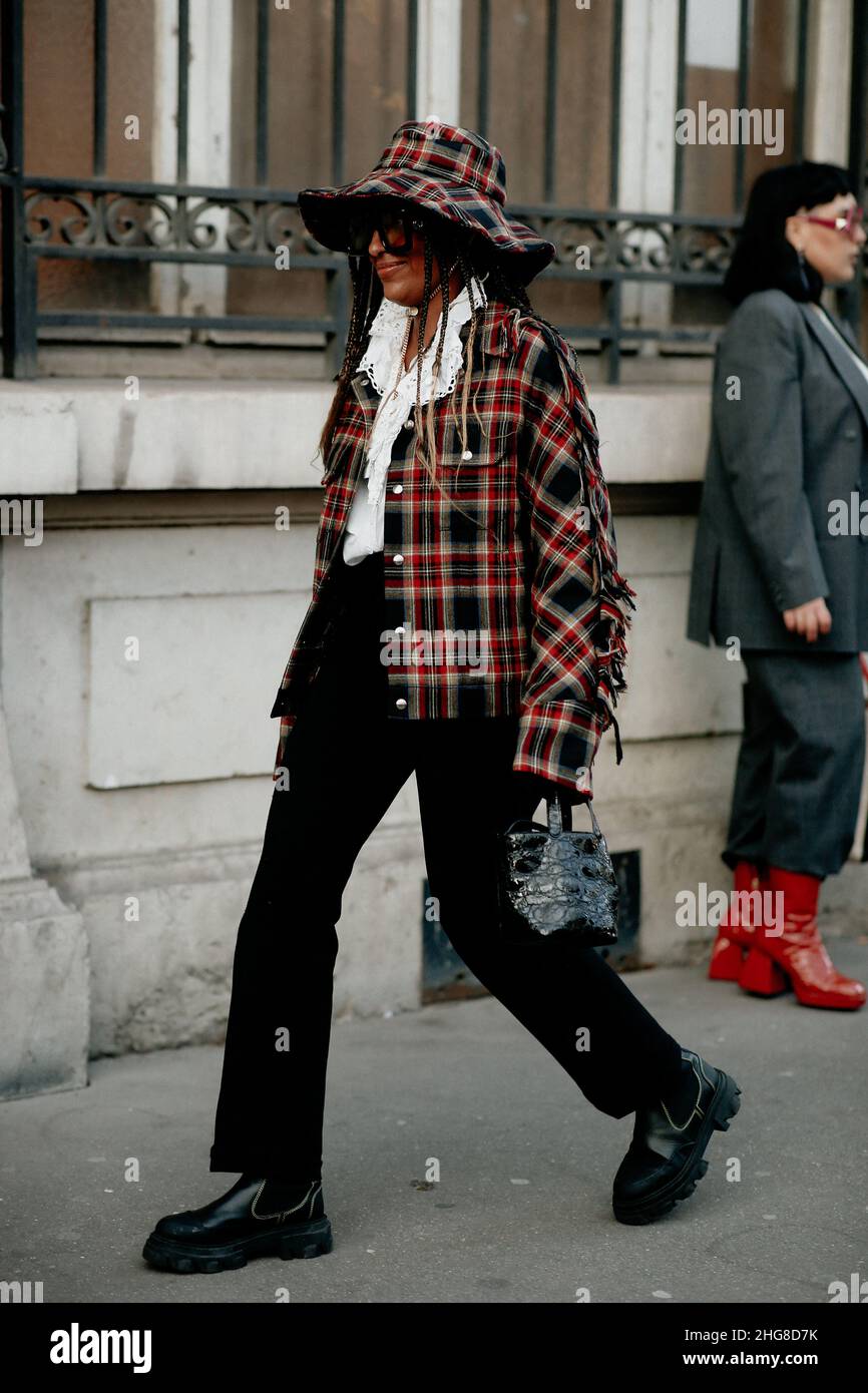 Paris, France, January 18th, 2022. Street style, Winta Ghebre arriving ...