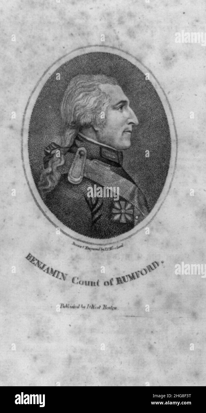 Sir Benjamin Thompson Rumford, Count, 1753-1814, head and shoulders ...