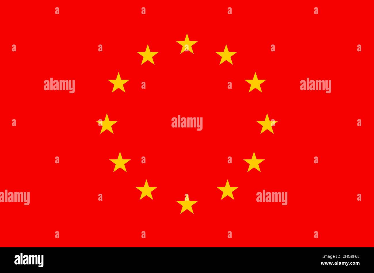 Red flag of European union. Vector illustration Stock Vector Image ...