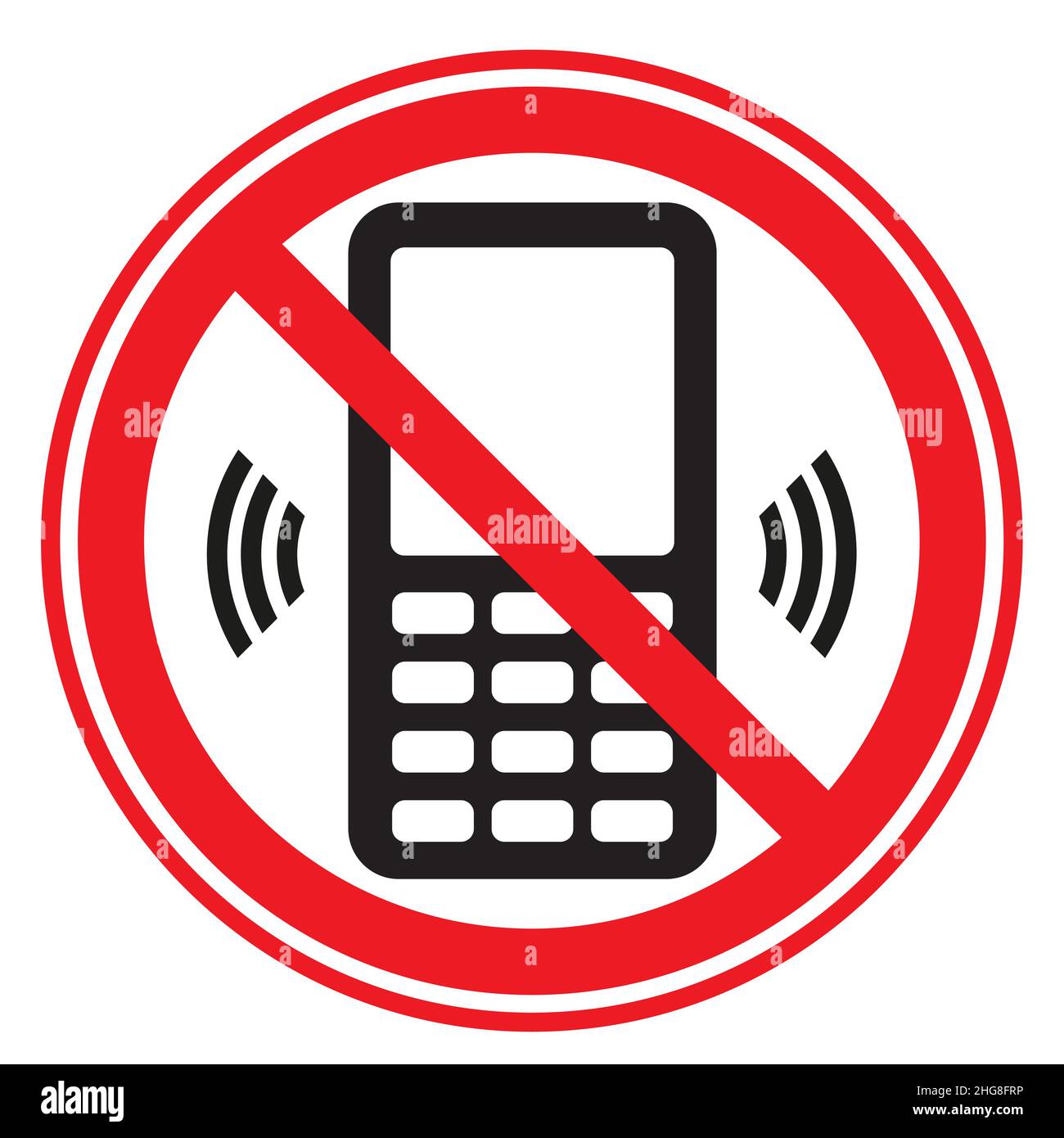 Telephone warning stop sign icon. Push button phone turn off. Vector ...