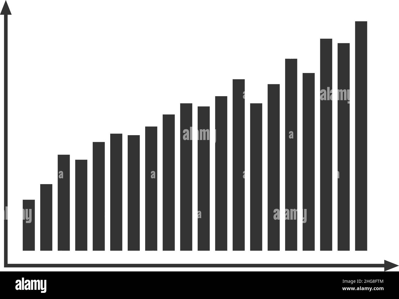 Business graph with increase report. Diagram with rise and gain ...