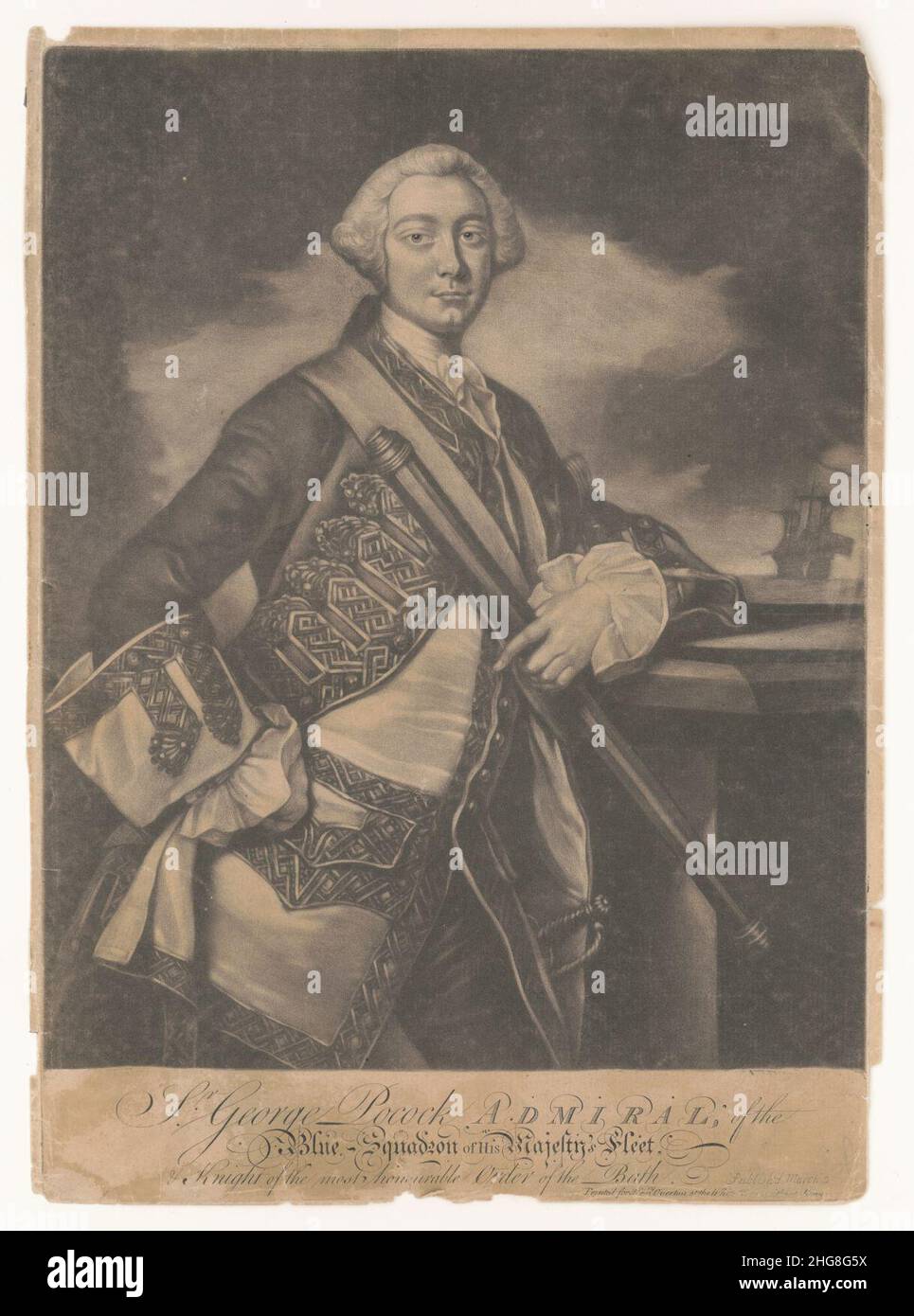 Sir George Pocock Admiral, of the Blue Squadron of His Majesty's fleet ...