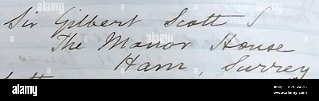 Sir Gilbert Scott signature 1873 Stock Photo - Alamy